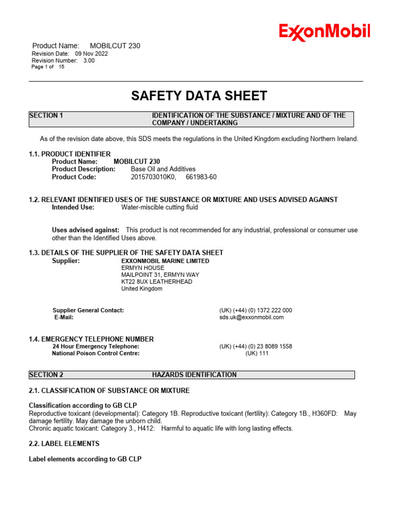 MSDS 942024 | PDF | Personal Protective Equipment | Hazards