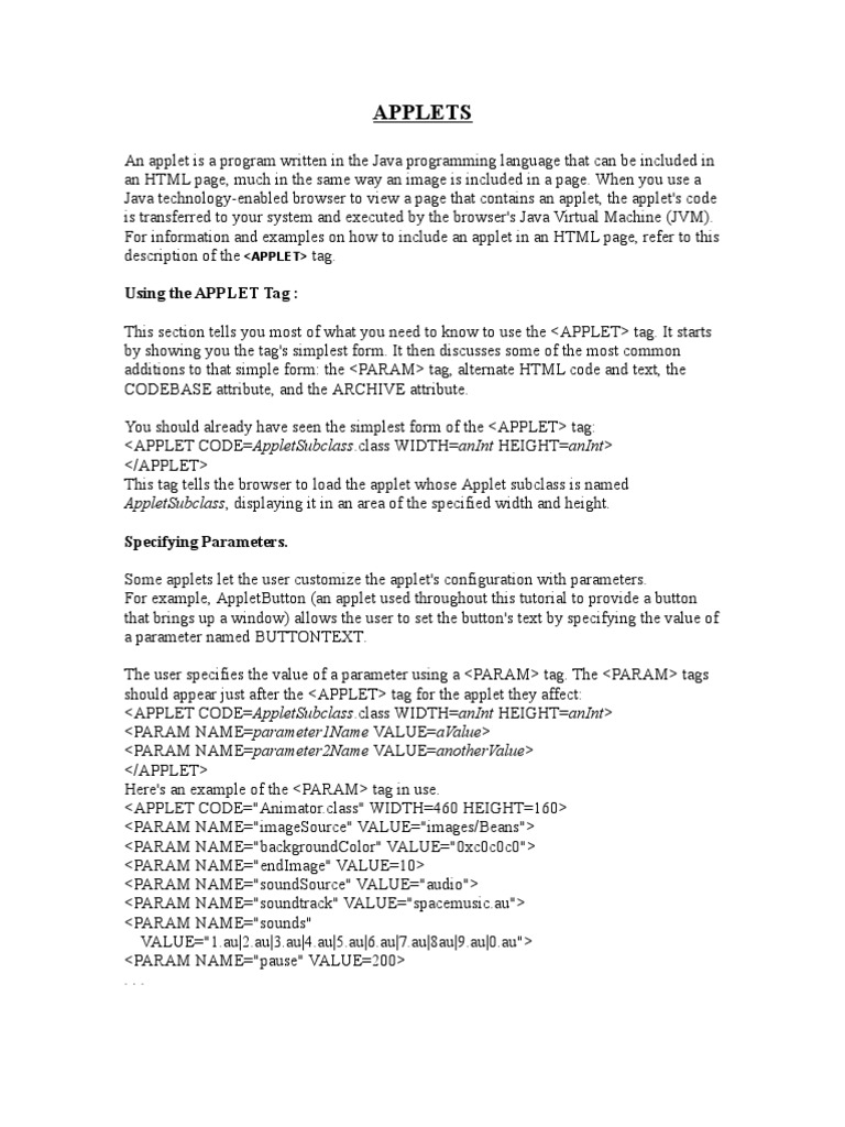 Applets - Adv | Download Free PDF | Html Element | Html