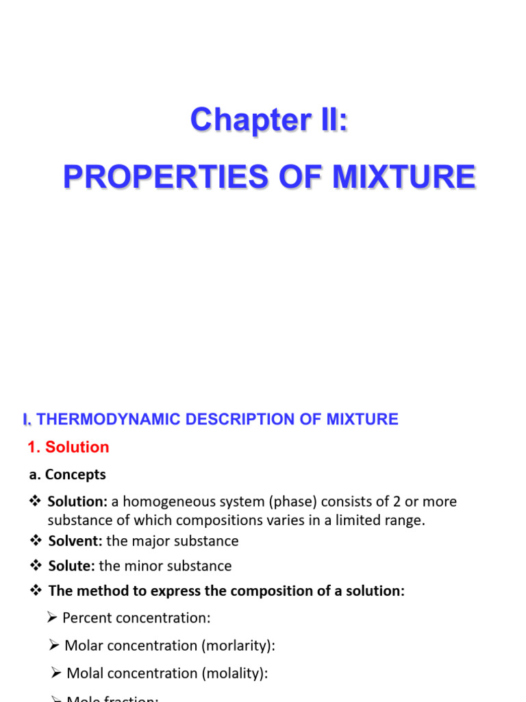 Properties of Mixture | PDF | Phase (Matter) | Distillation
