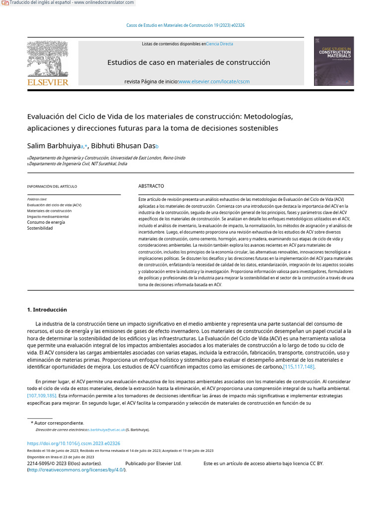 Barbhuiya, Das - 2023 - Life Cycle Assessment of Construction Materials ...