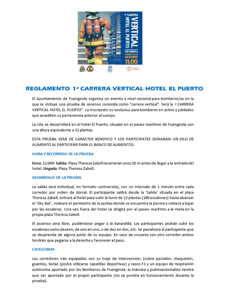Reglamento v3 1 Carrera Vertical Hotel El Puerto 16 Dic-1 | PDF