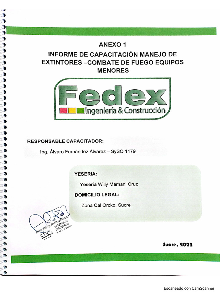 Informe de Capacitacion en Manejo de Extintores | PDF