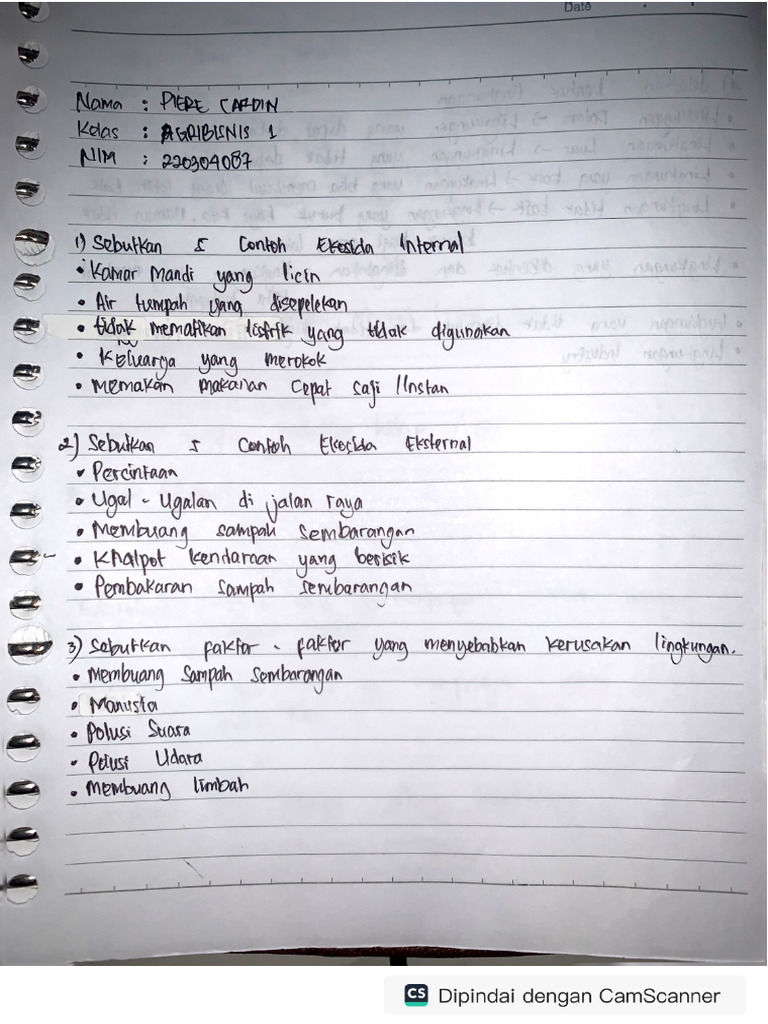 Quiz Ekology Manusia Piere Cardin | PDF