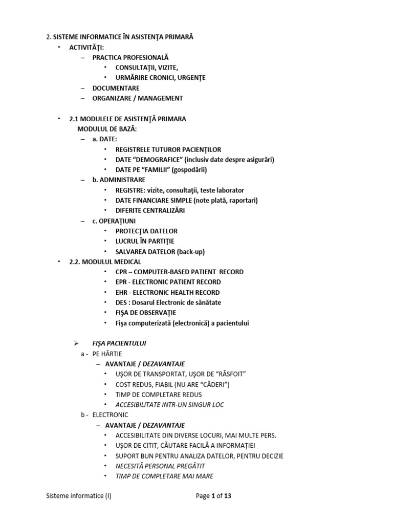 2.info - Sist - Informatice (I+II) | PDF