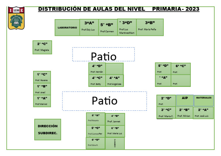 Distribución de Aulas Primaria 2023 | PDF