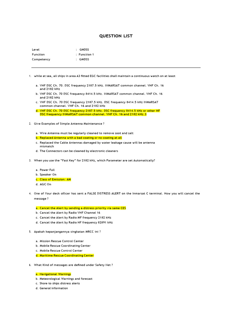 Gmdss - Function 1 - Gmdss (1 - 446) | PDF | Service Industries | Broadcast Engineering