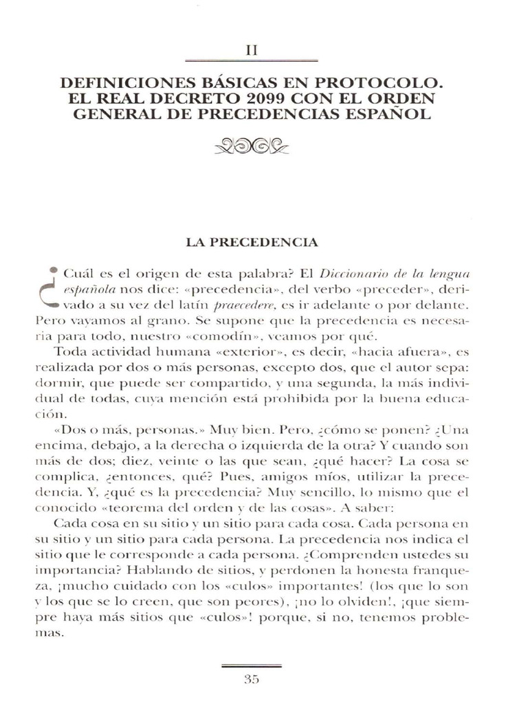 Definicionesbásicasen Protocolo. E L Real Decreto 2099 C O N E L Orden ...