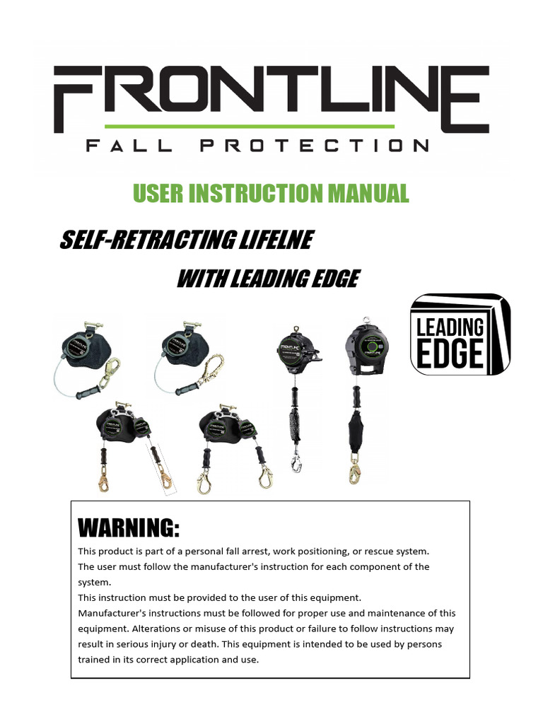 SRL-LE User Manual for Fall Protection | PDF | Technology & Engineering