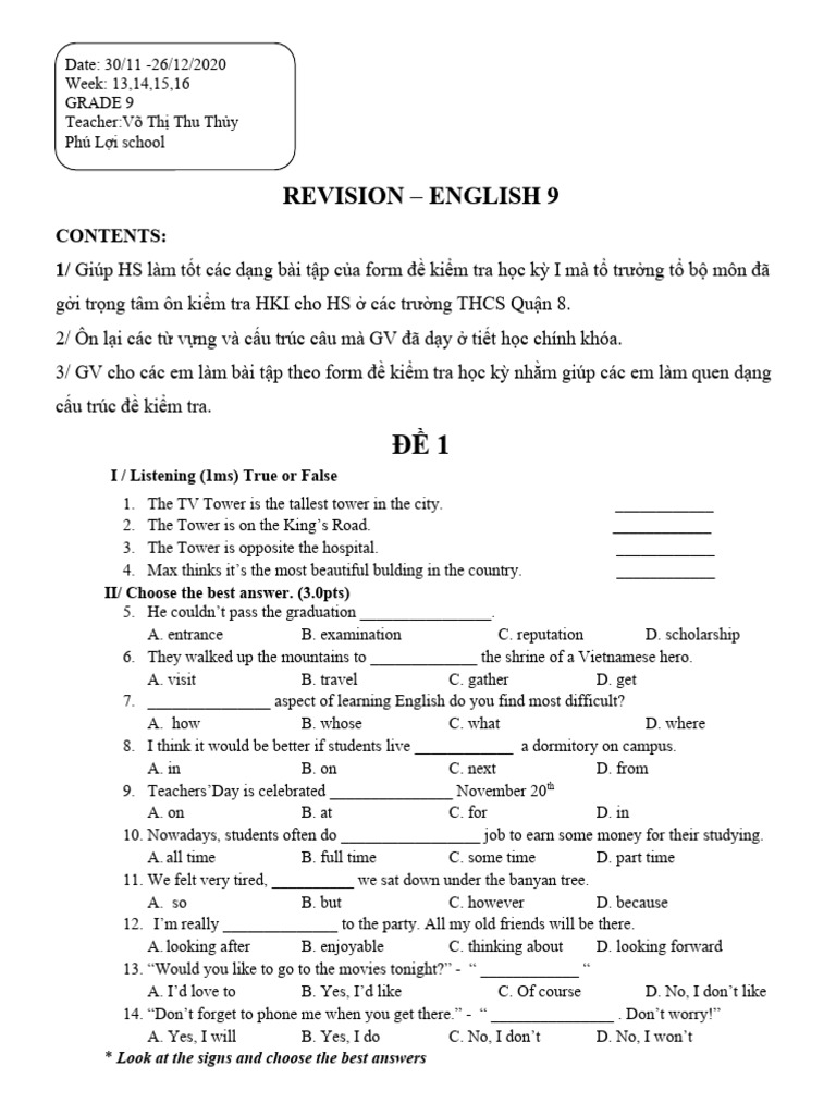 Giao An Tang Tiet-Anh 9-Tuan 13141516-2020-2021 28120218 | PDF | Mekong