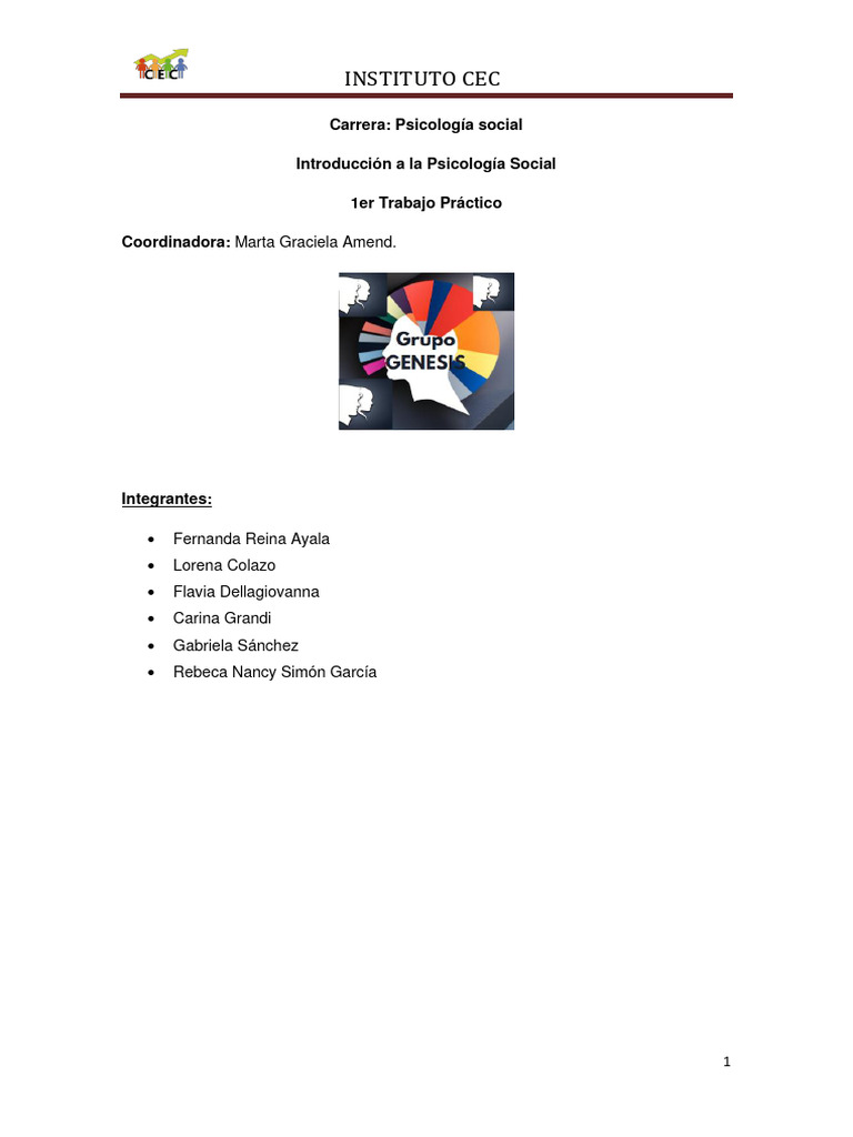 TP 1ntrod Psicolog Social (2) | PDF | Sicología | Psicología Social