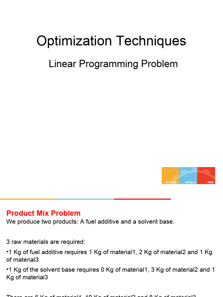 Optimization Techniques L1 | Download Free PDF | Linear Programming ...