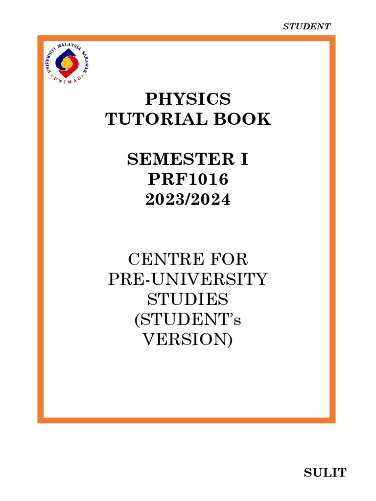 Tutorial PRF1016 (Student) | PDF | Waves | Force