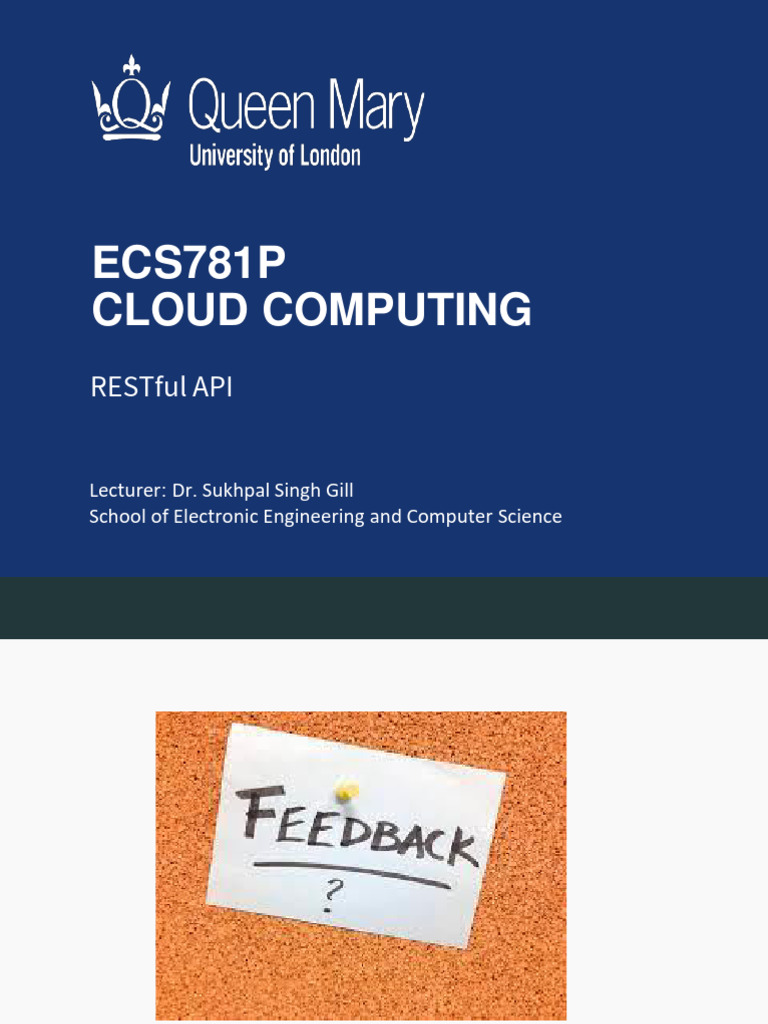 Ecs781p 5 Rest API | PDF | Representational State Transfer | Networking
