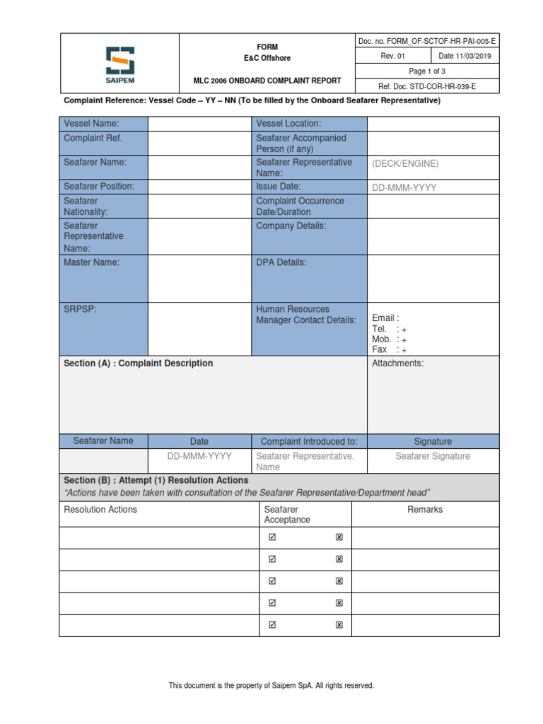 Form of Sctof HR Pai 005 e r01 | PDF