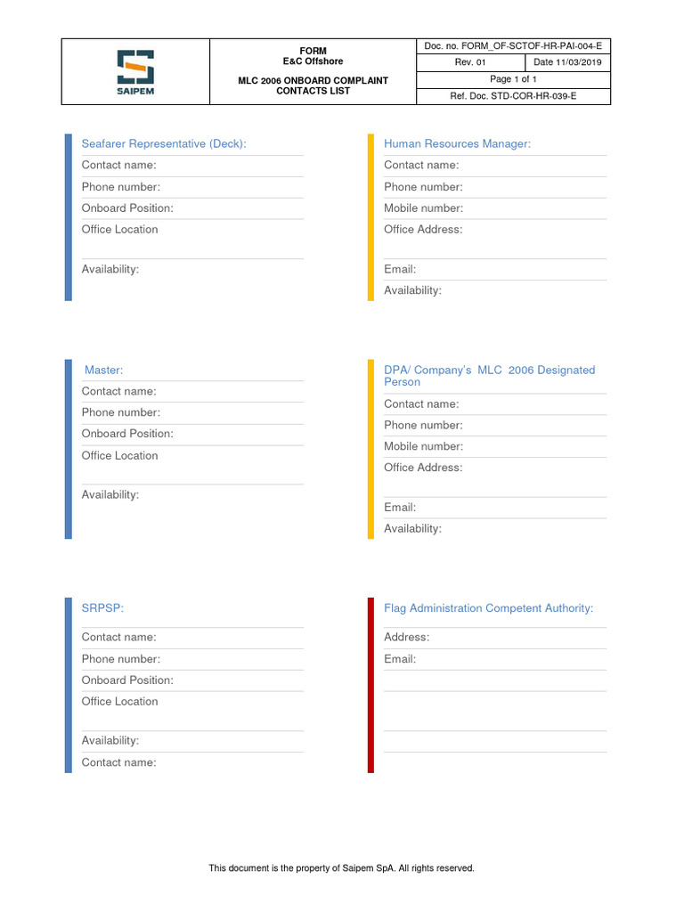 Form of Sctof HR Pai 004 e r01 | PDF