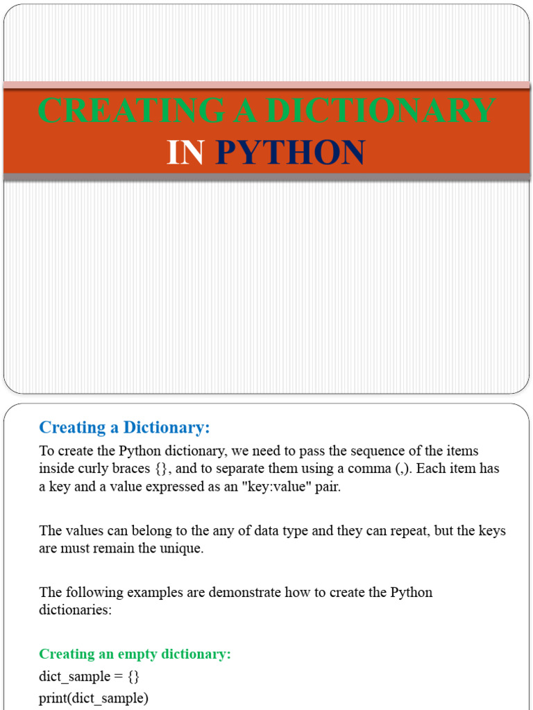 Creating A Dictionary Pdf Parameter Computer Programming Function Mathematics