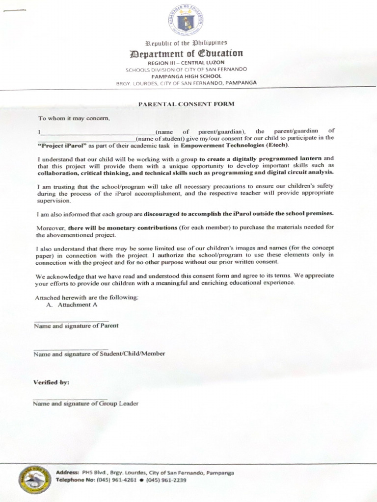 E Tech Parent Consent | PDF