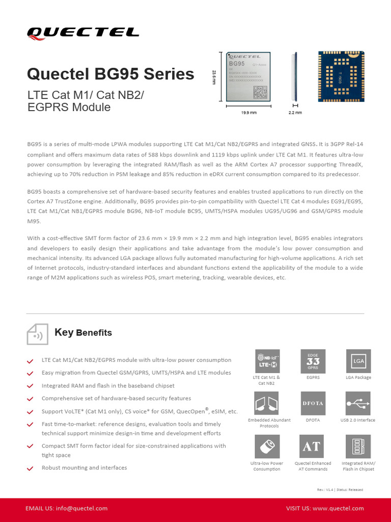 Quectel BG95 Series LPWA Specification V1.4 | PDF | File Transfer ...