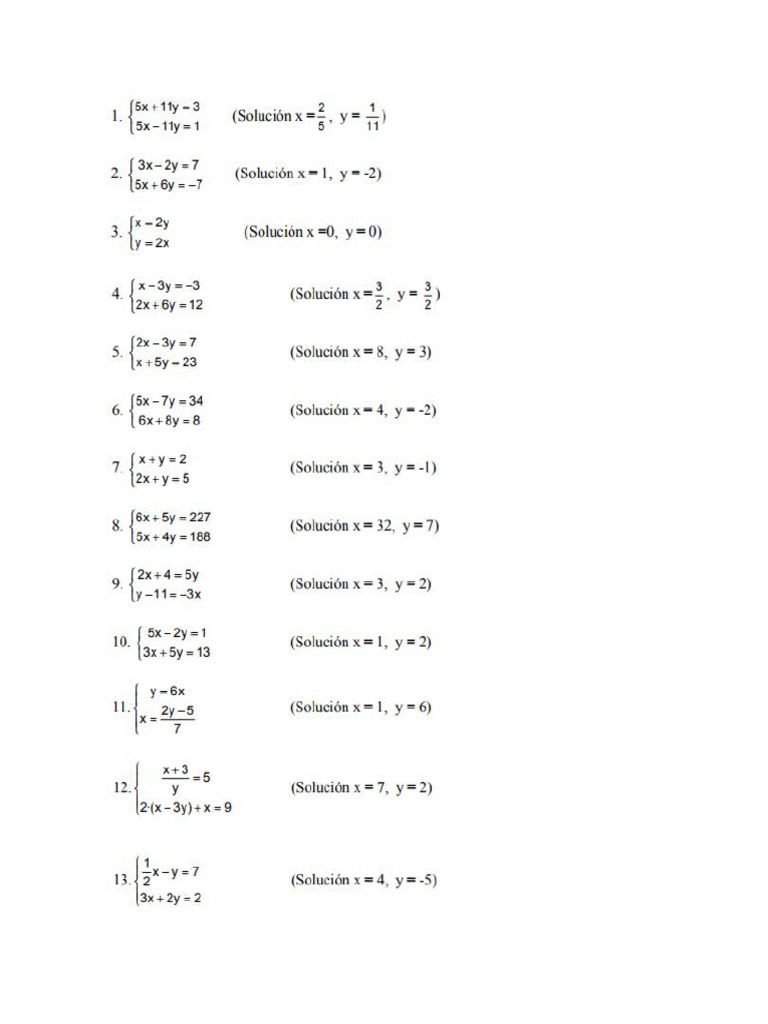 Ejercicios de Ecuaciones Con Dos Incognitas | PDF