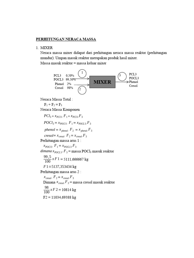 NERACA MASSA Fix | PDF