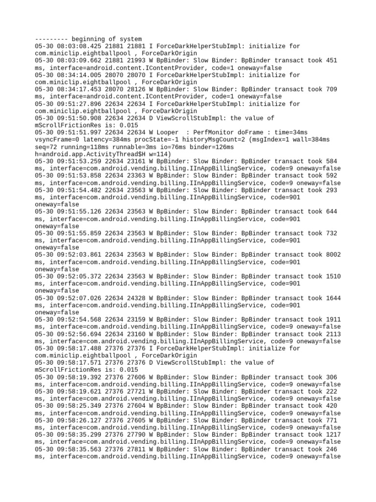 Eight Ball Pool App Performance Logs | PDF | Software | Computer Science