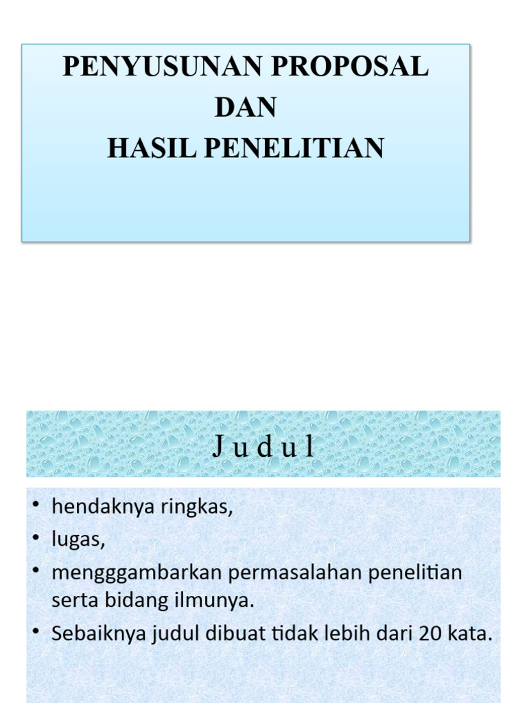Metil 4 Proposal Dan Hasil Penelitian | PDF | Karier & Perkembangan | Seni