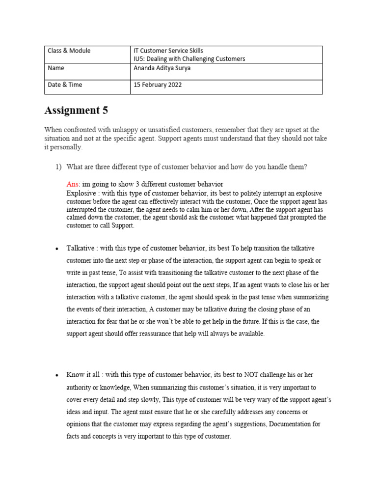 ITC Assignment 05 Ananda Aditya Surya | PDF | Empathy | Psychology