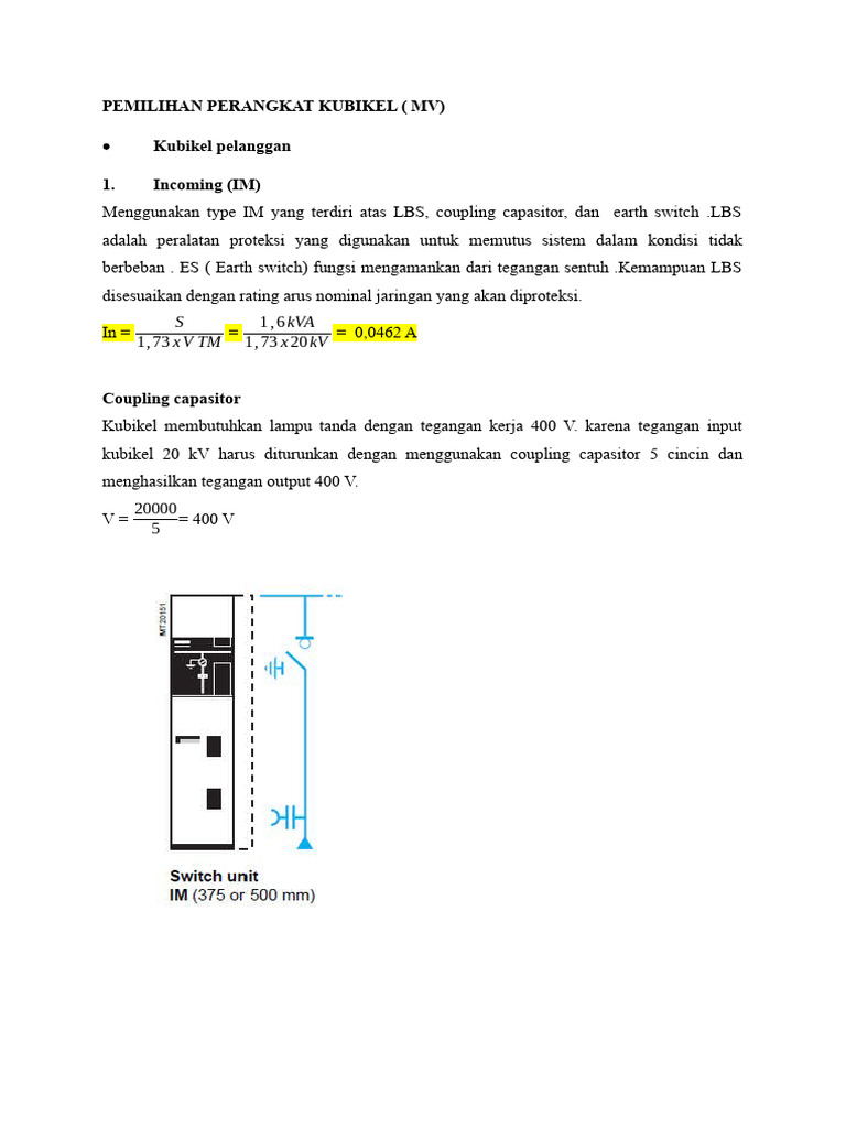 Pemilihan Perangkat Kubikel PLN | PDF