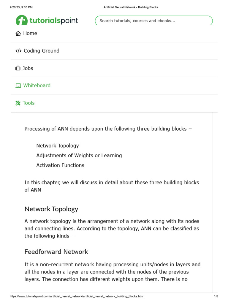 Artificial Neural Network - Building Blocks | PDF | Artificial Neural Network | Artificial ...