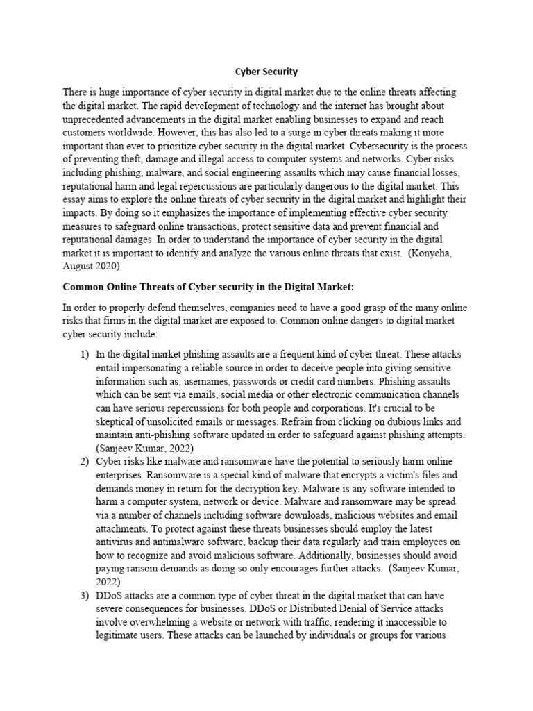 Cyber Security Essay 2 | PDF | Security | Computer Security