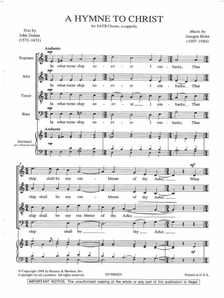 Holst, Imogen - A Hymne To Christ | PDF