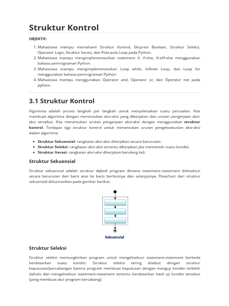 MT BAB 3. Struktur Kontrol | PDF