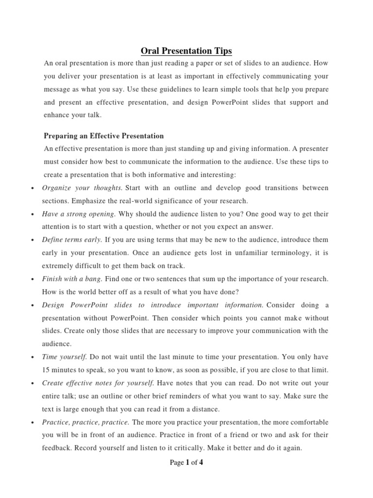 Oral Presentation Tips | PDF | Typefaces | Microsoft Power Point