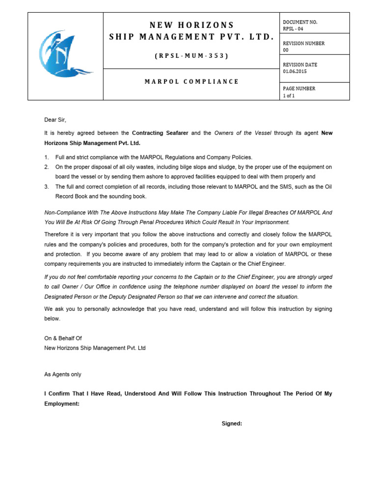 Marpol Compliance | PDF