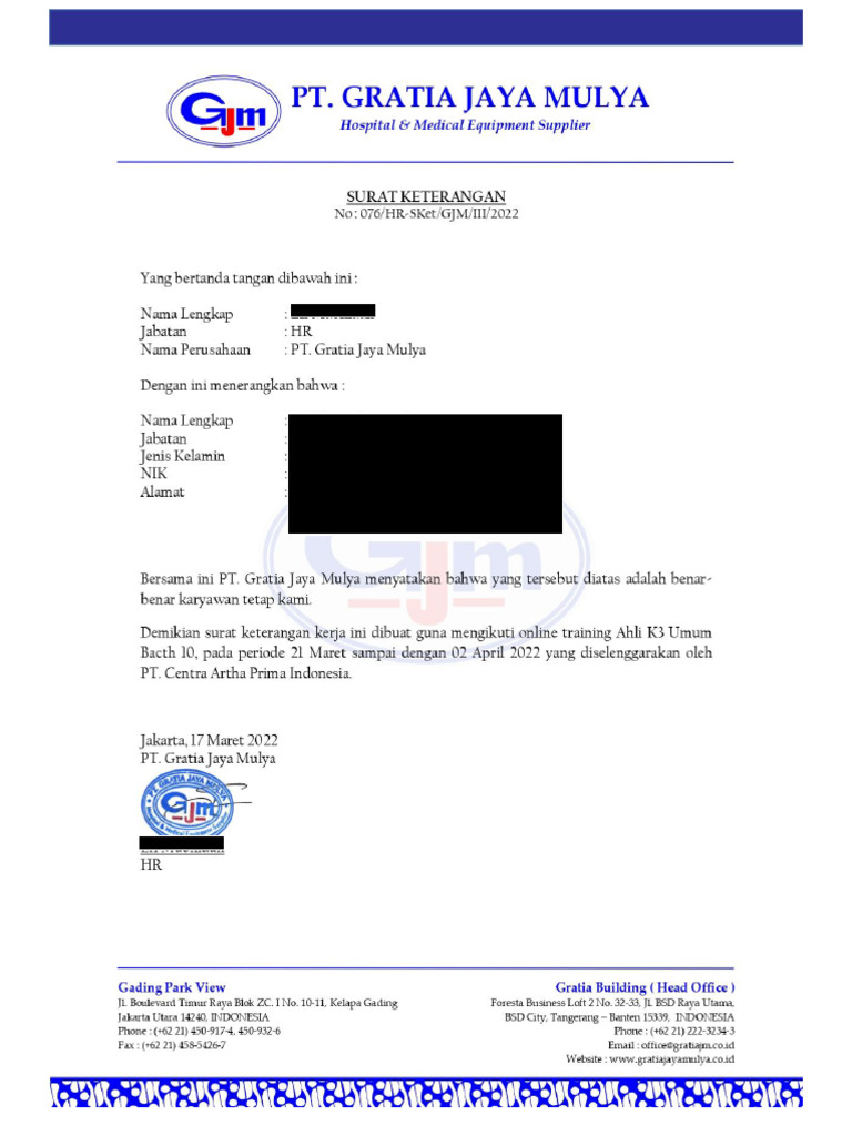 Contoh Surat Rekomendasi Perusahaan | PDF