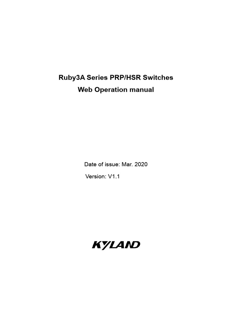 Ruby3A Series PRP&HSR Switches Web Operation Manual V1.1 | Download Free PDF | Ip Address ...