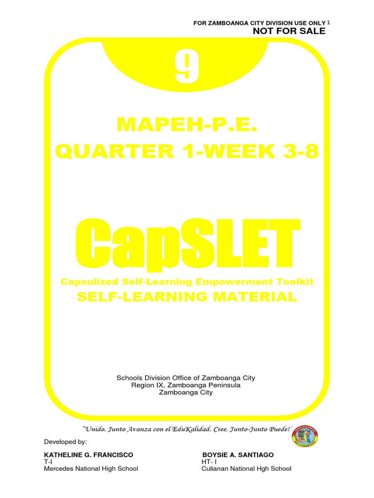 PE9 Q1 W3 8 Capslet | PDF | Sports