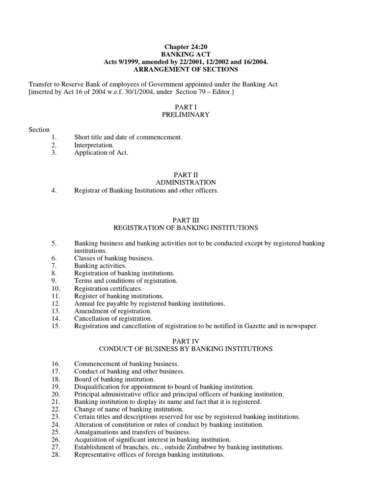 Banking Act | PDF | Banks | Negotiable Instrument