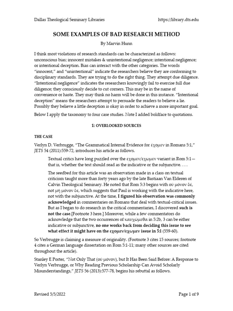 examples-of-bad-method | PDF | Citation