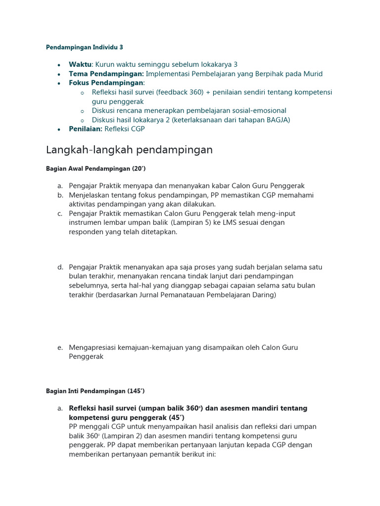 LANGKAH Pendampingan Individu 3 | PDF