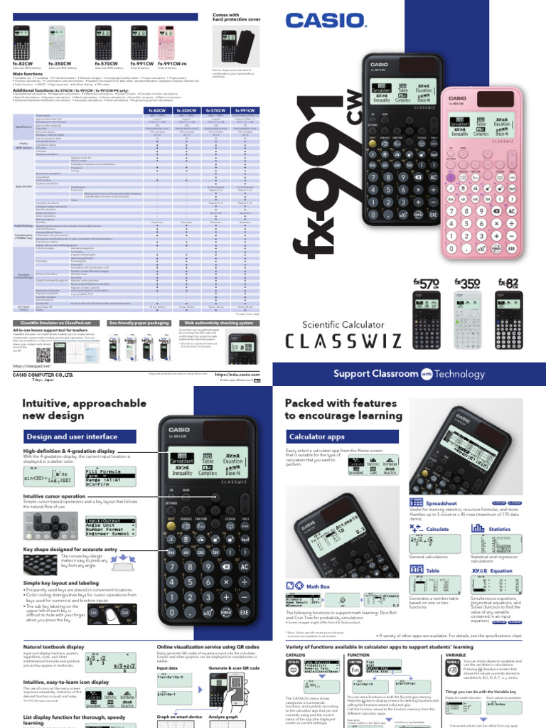 Classwiz CW Catalogo | PDF | Qr Code | Variable (Mathematics)