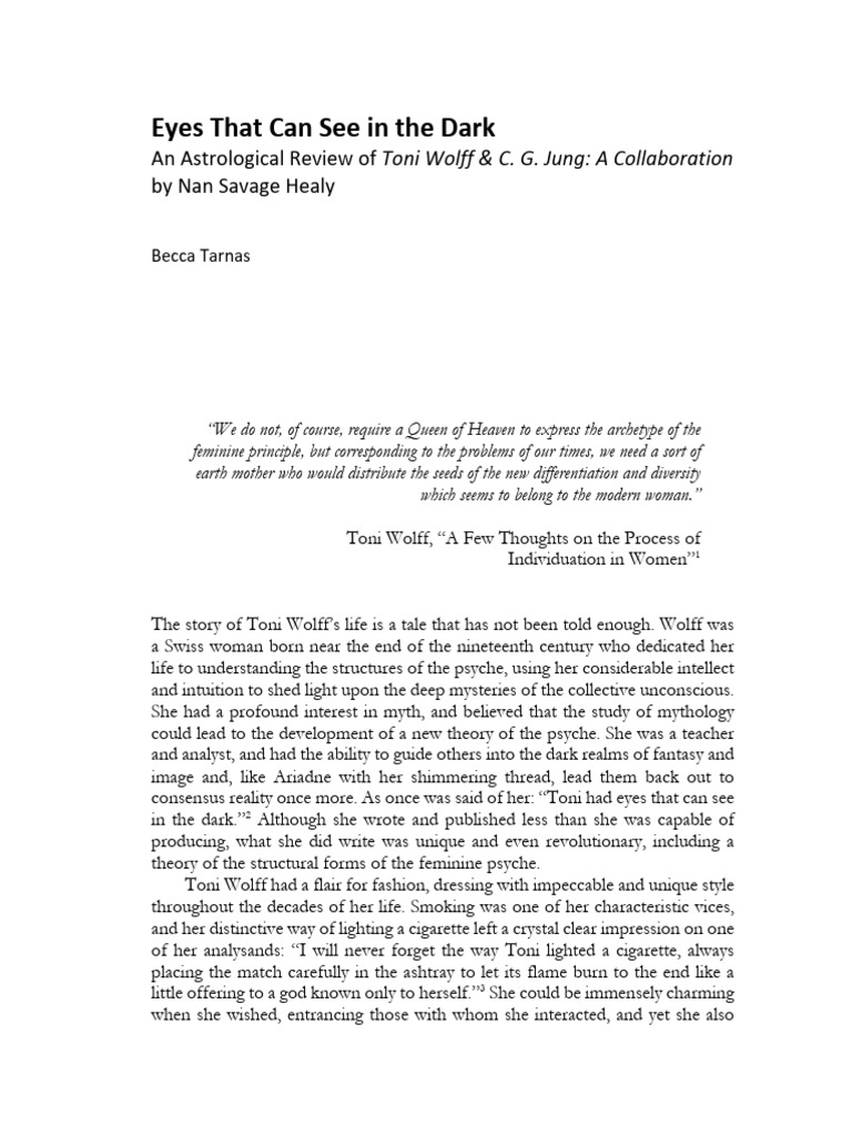 Toni Wolff: Jung's Unseen Collaborator | PDF | Carl Jung | Analytical ...