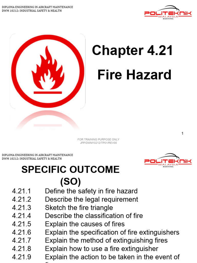 DWM10212 - Chap 4.21 - Fire Hazard | PDF | Fires | Combustion
