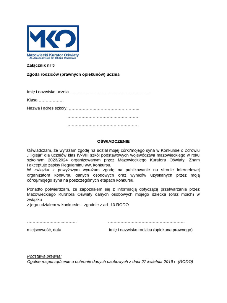 Zal 3 - Oswiadczenie | PDF