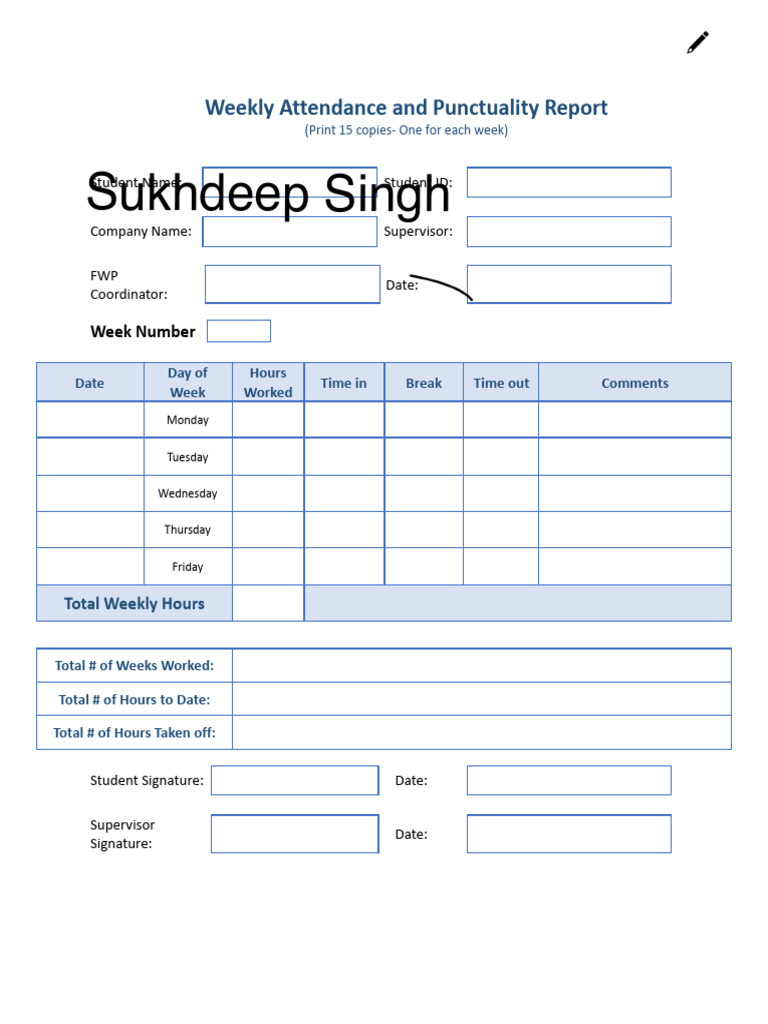 Weekly Attendance and Punctuality Report | PDF