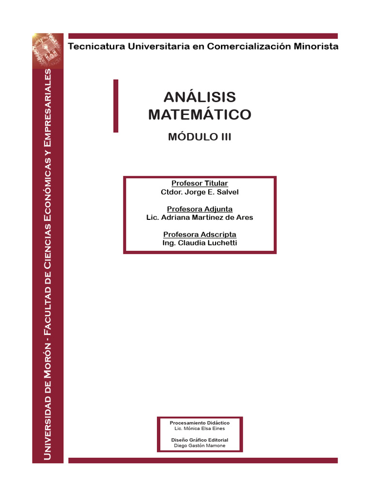 Analisis Matem Mod III | PDF | Integral | Derivado