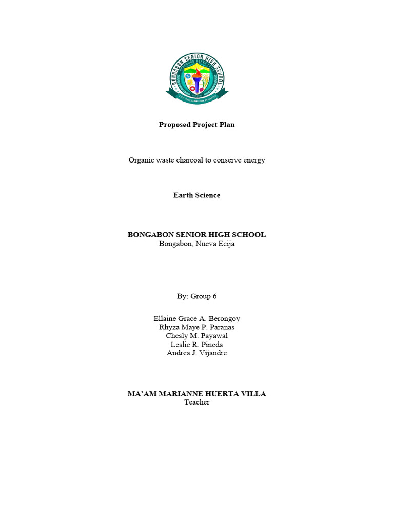 Earth Science Proposal | PDF | Energy Conservation | Waste