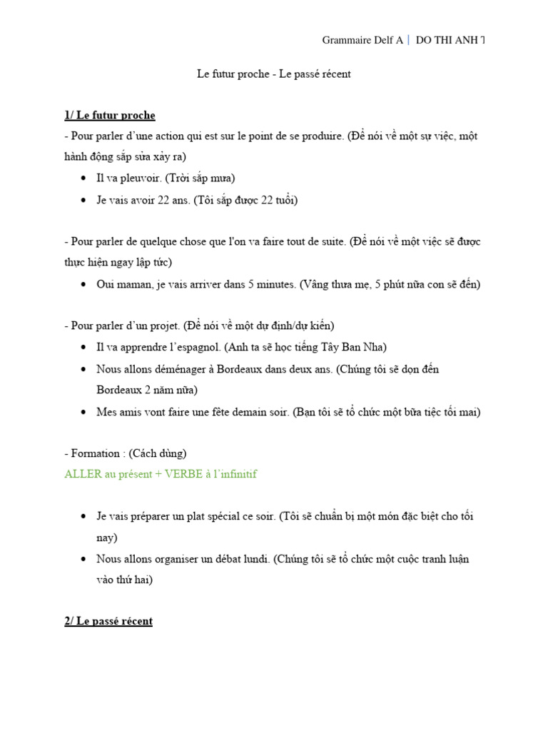 Le Passé Récent | PDF