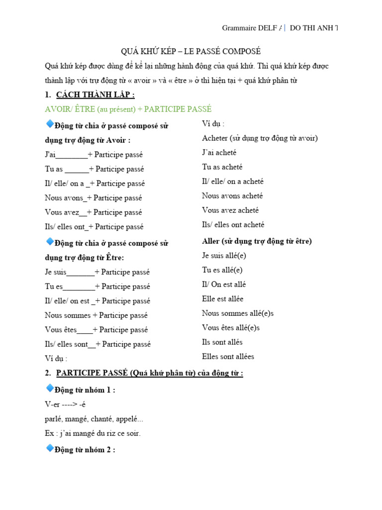 Le Passé Composé | PDF