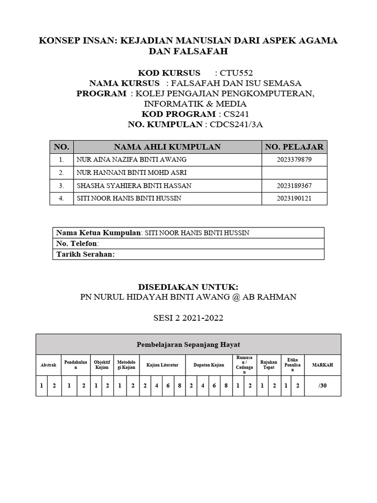 Guidelines Assignment CTU552 | PDF
